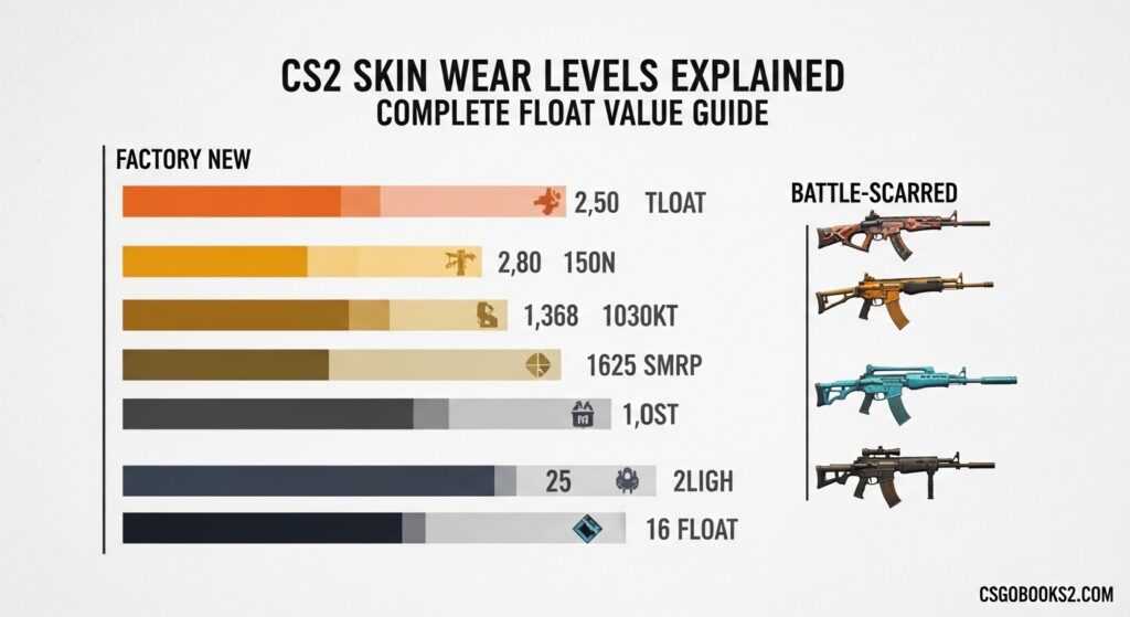 CS2 Skin Wear Levels Explained (May 2026) Complete Float Value Guide